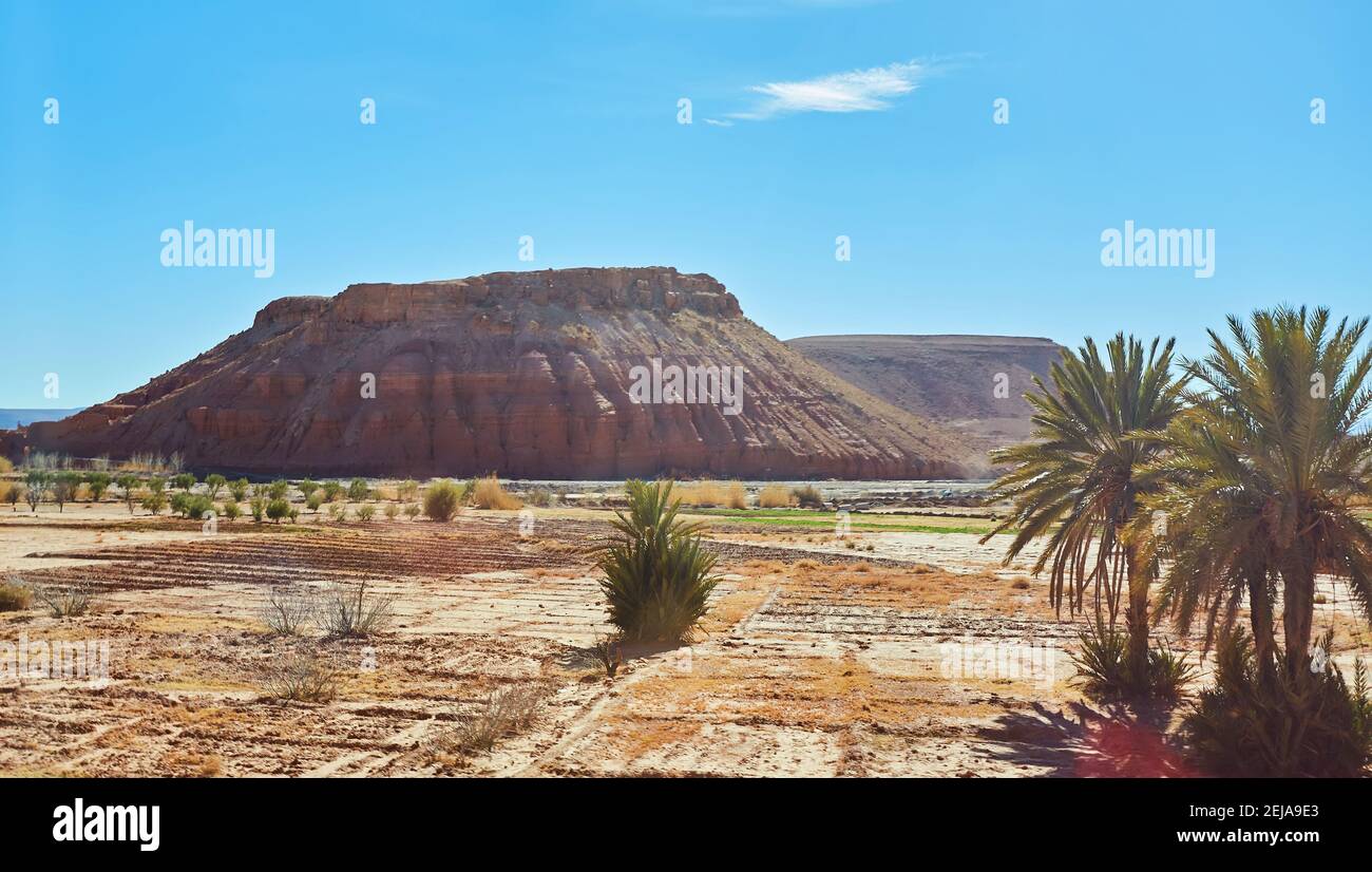 Landscape of southern Morocco is characterized by mountains, plains ...