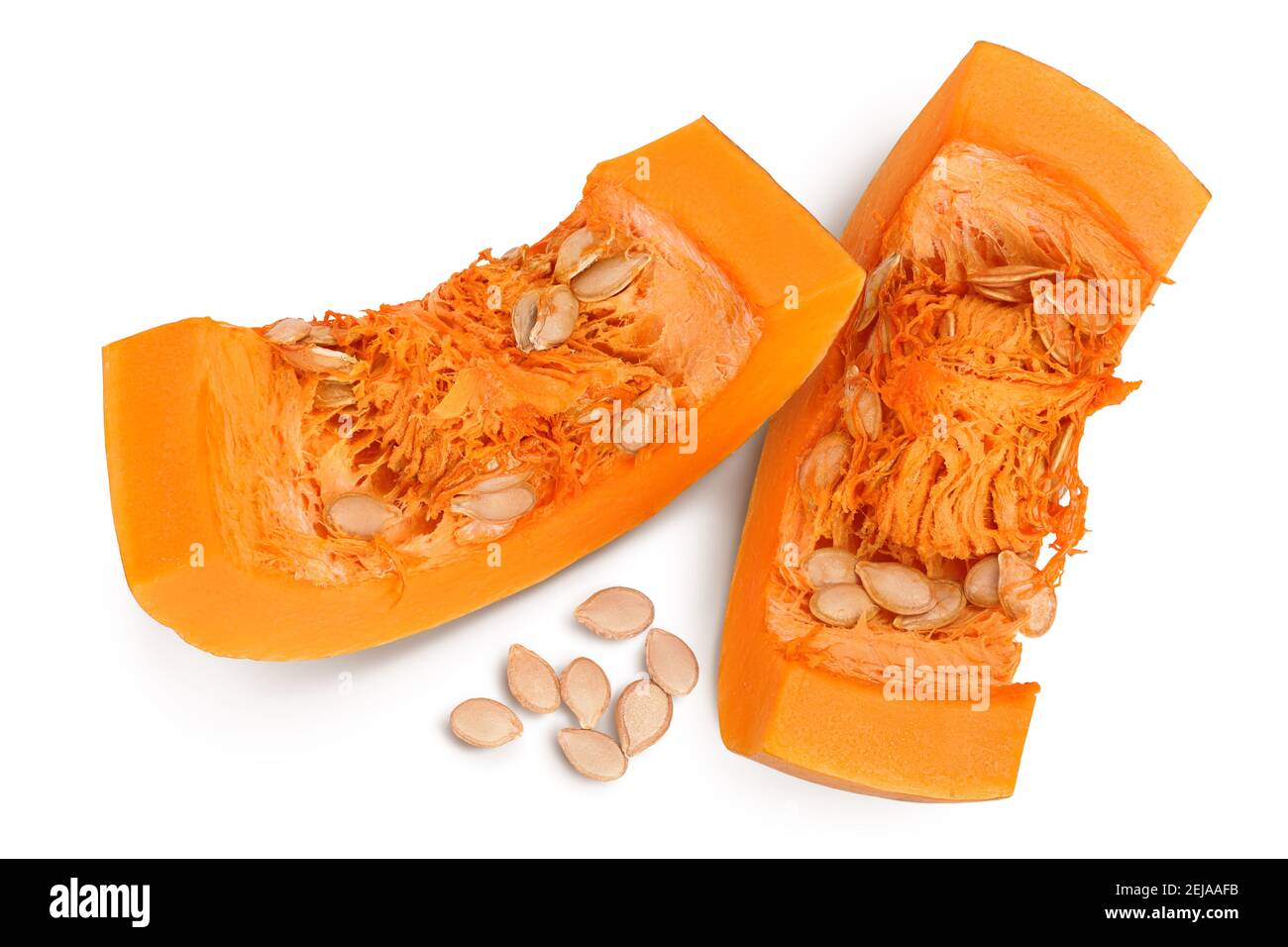 butternut squash piece isolated on white background with clipping path ...