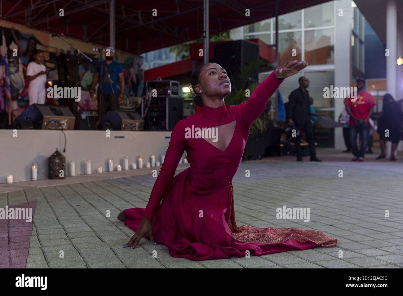 A dancer performs during the ceremony at the Little Haiti Cultural ...