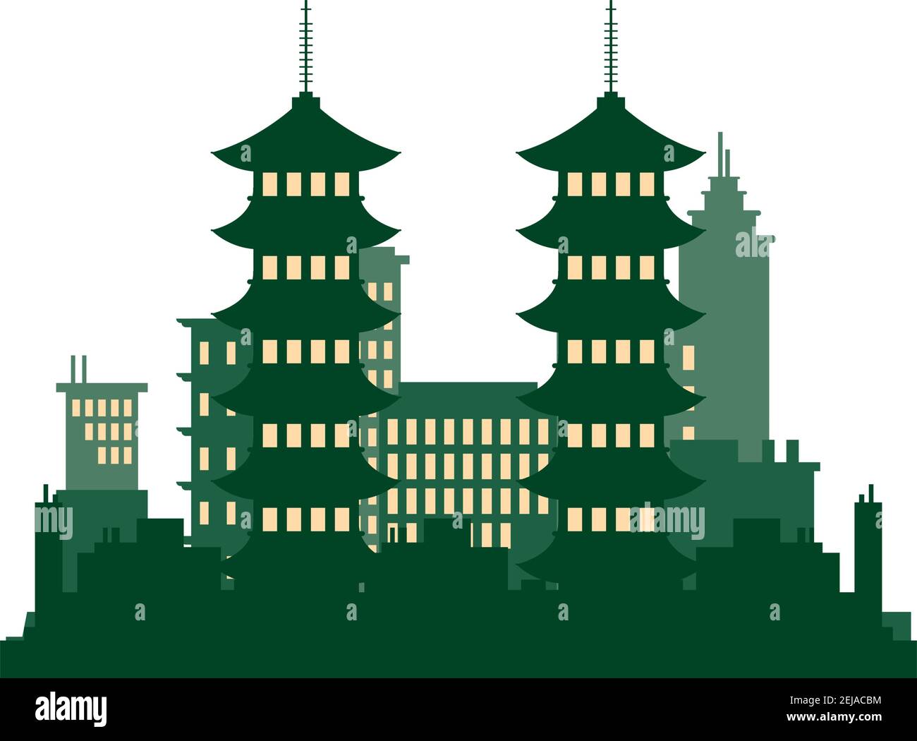 Guilin skyline Stock Vector Images - Alamy