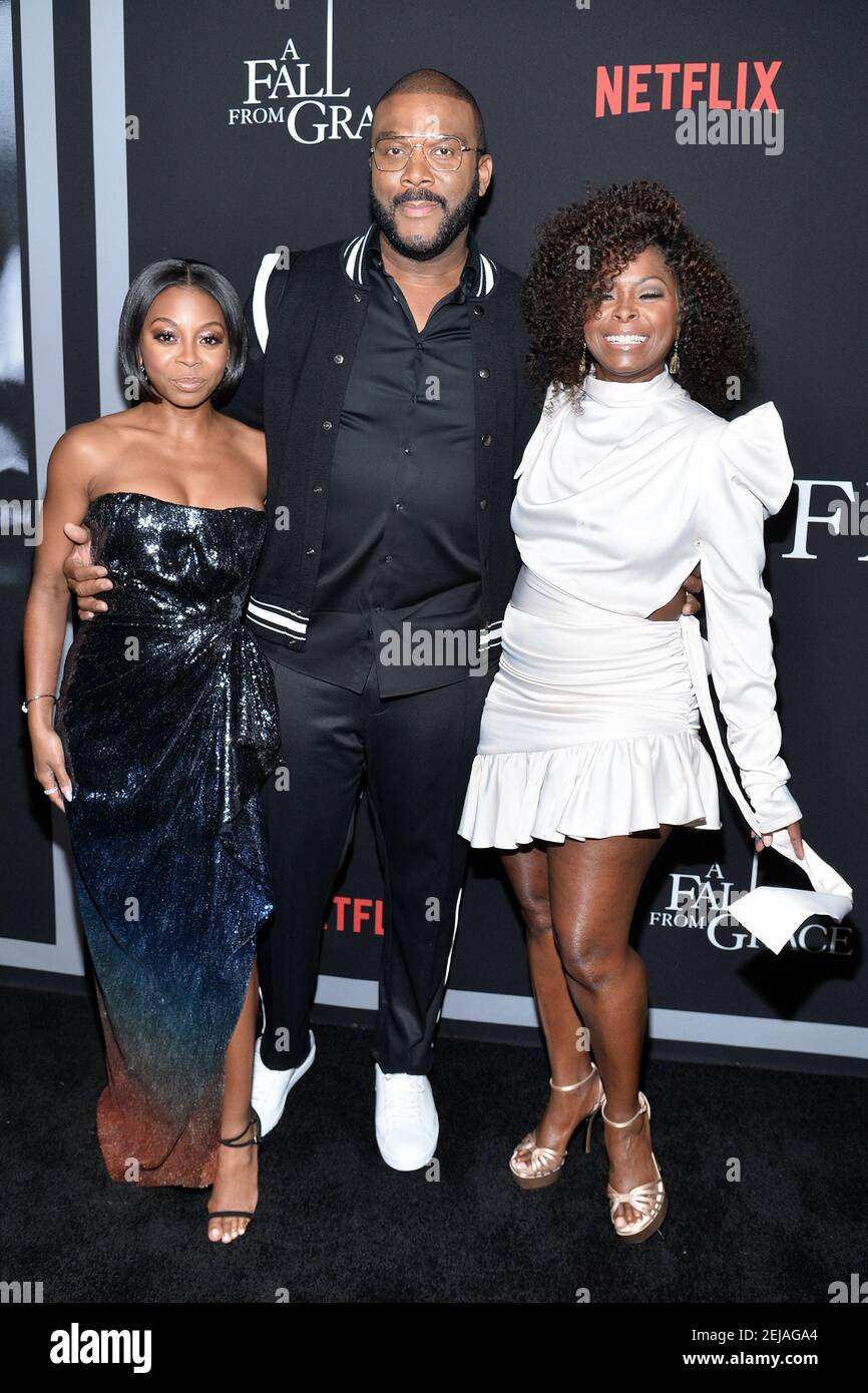 (L-R) Actress Bresha Webb, Tyler Perry and Crystal Fox attend Tyler ...