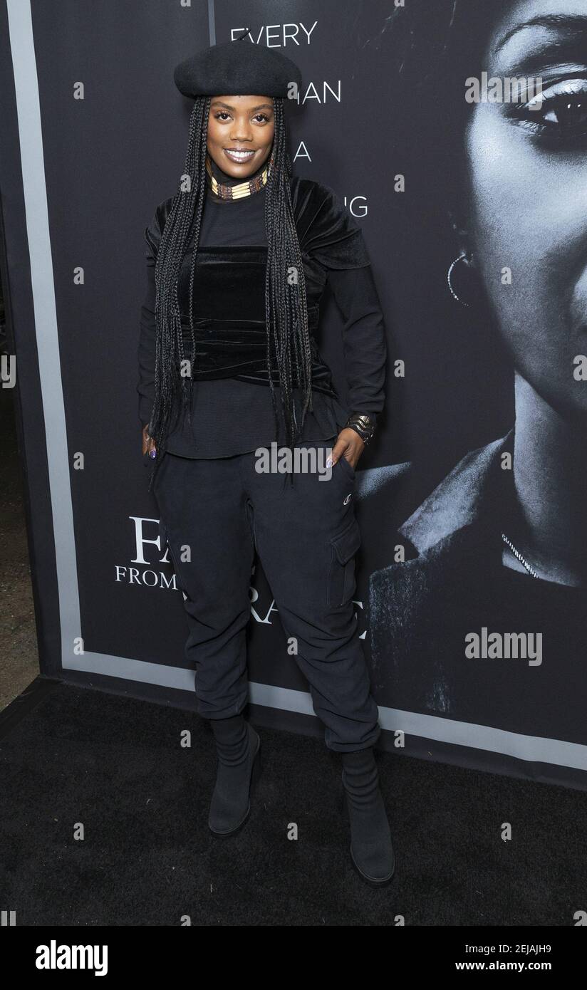 Novi Brown attends premiere of Netflix A Fall From Grace at Metrograph ...