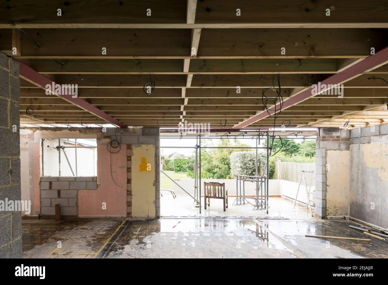 Work on a residential house to create more space by extending and ...