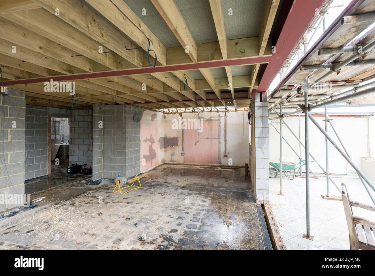 Work on a residential house to create more space by extending and ...