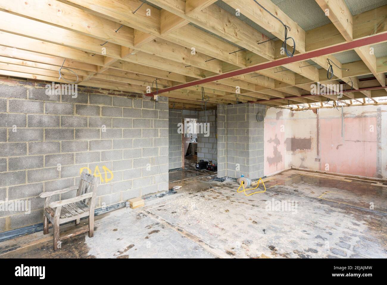 Work on a residential house to create more space by extending and ...