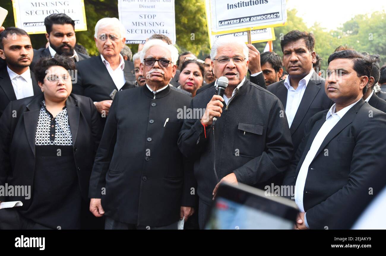 NEW DELHI, INDIA - JANUARY 14: Congress leader Salman Khurshid joins lawyers and legal ...
