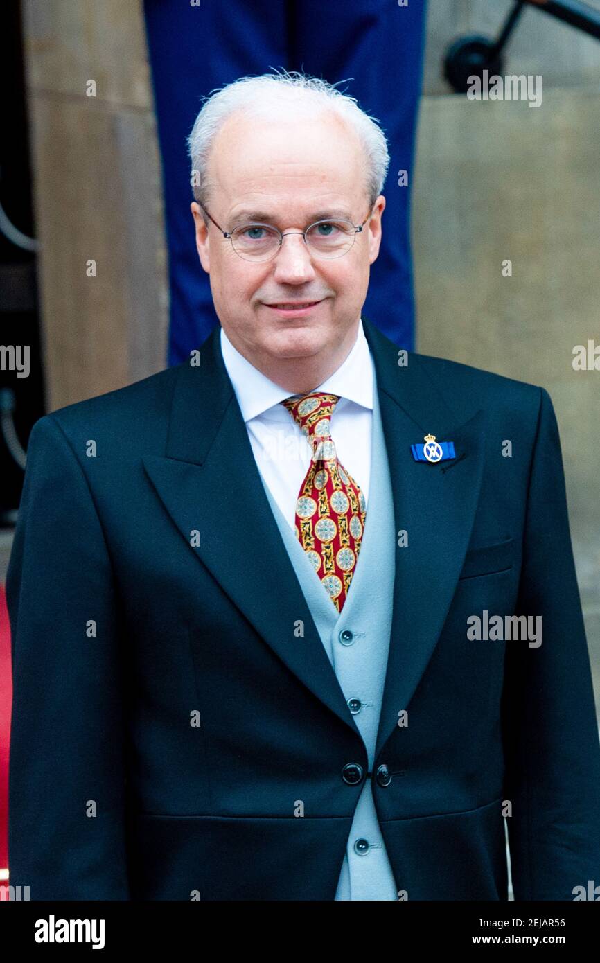 Sjoerd Klein Schiphorst arrive for the traditional New Year's reception ...