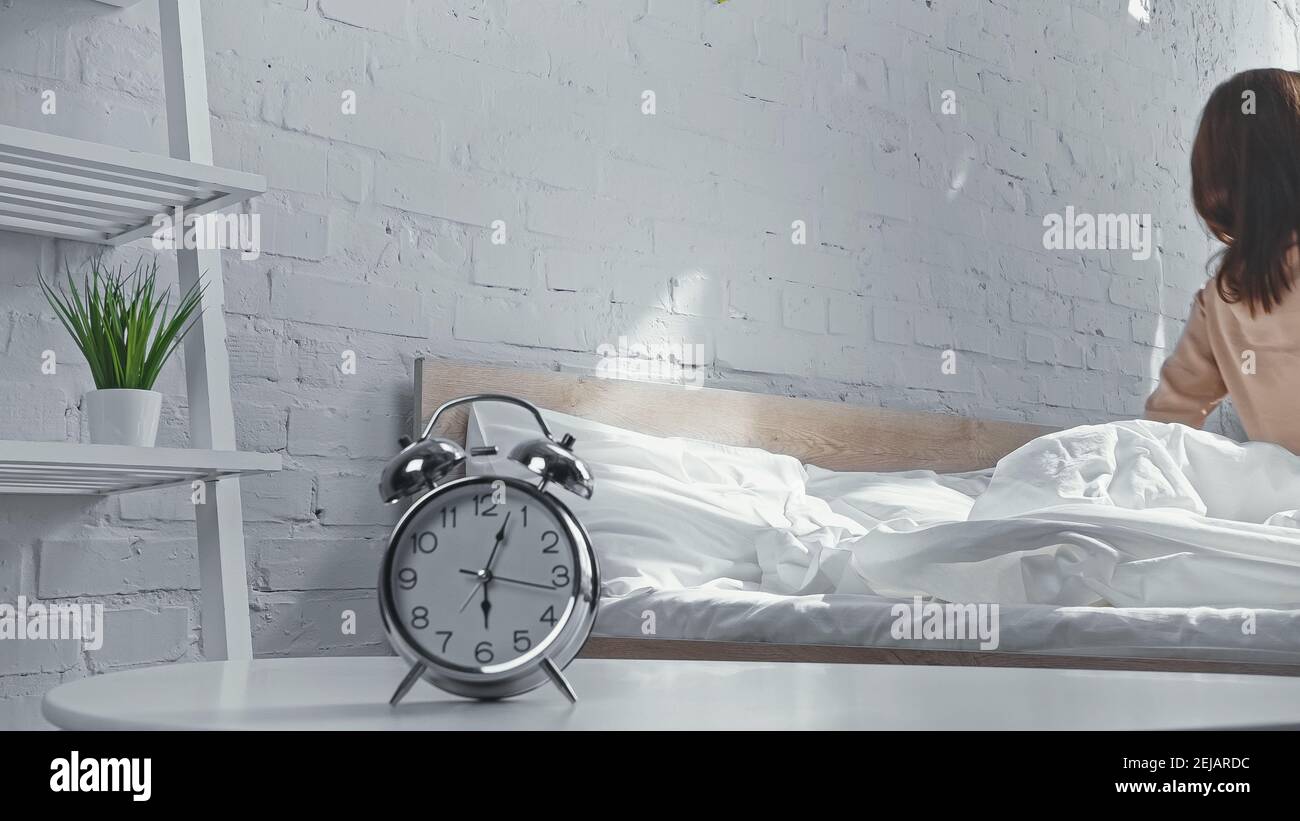 Clock view from bed hi-res stock photography and images - Alamy