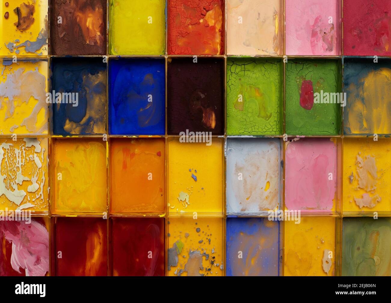 vivid colorful poster color in box for art painting Stock Photo - Alamy