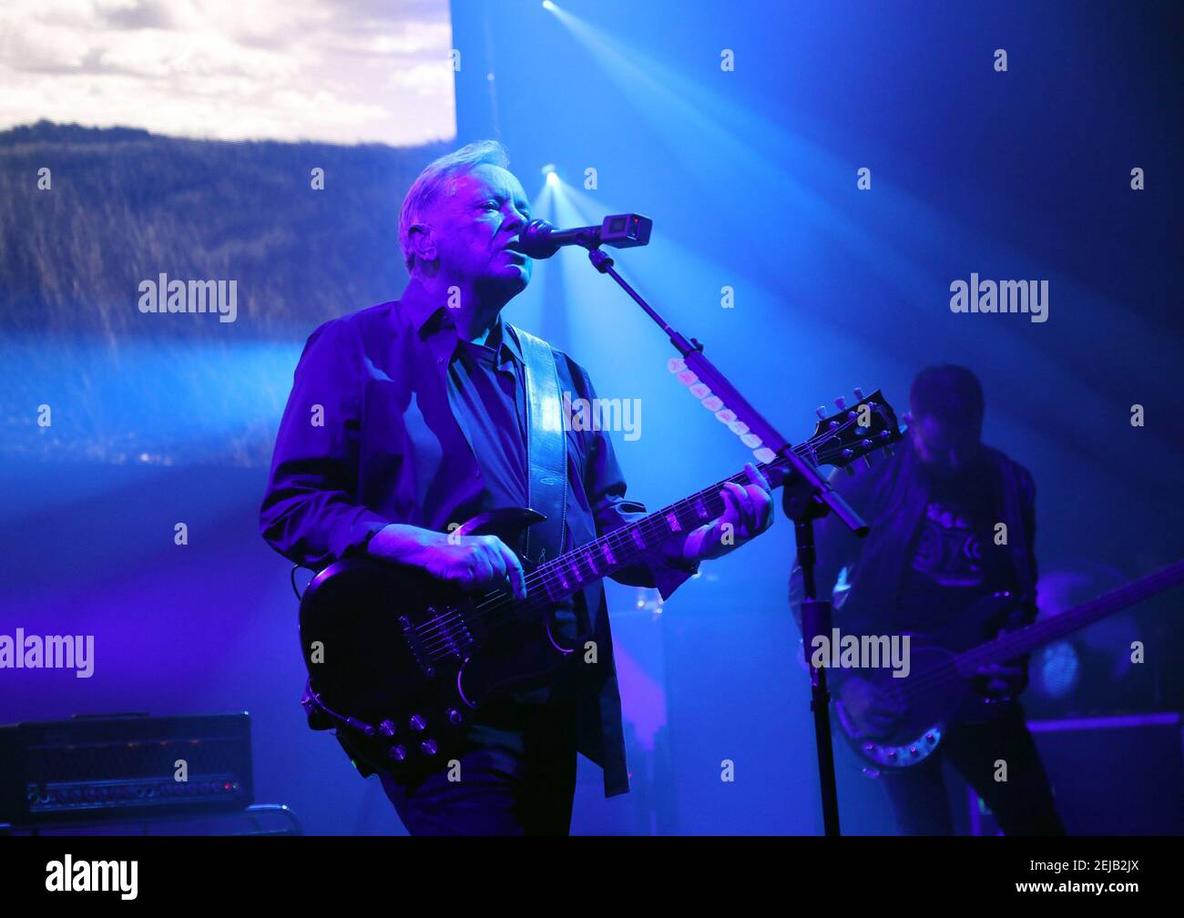 MIAMI BEACH, FL - JANUARY 15: Bernard Sumner of New Order performs on ...