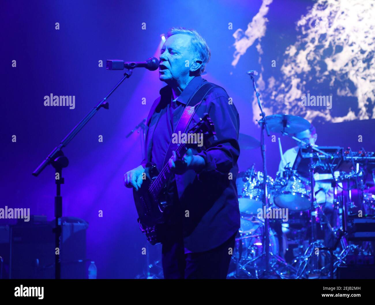 MIAMI BEACH, FL - JANUARY 15: Bernard Sumner of New Order performs on ...