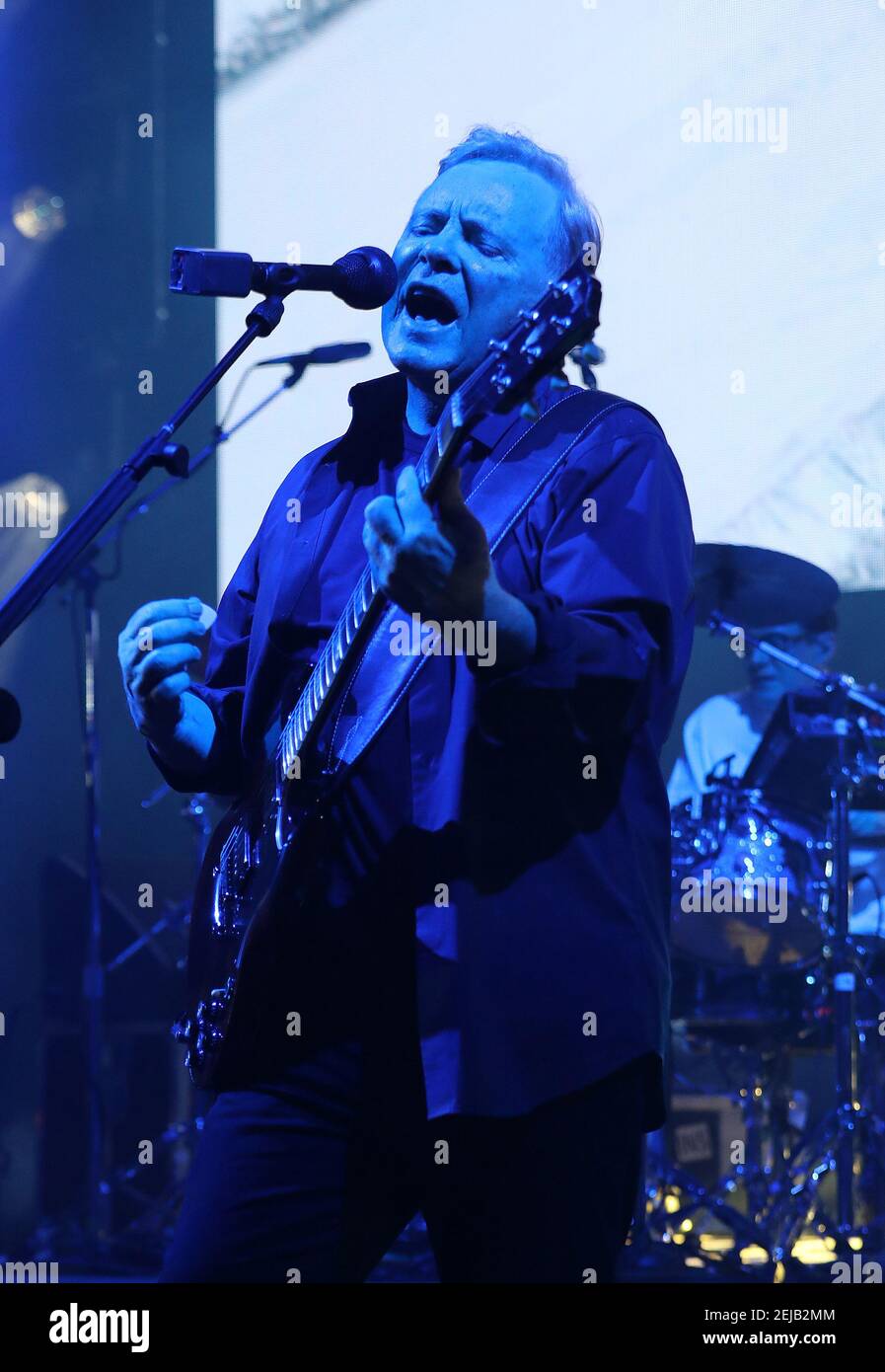 MIAMI BEACH, FL - JANUARY 15: Bernard Sumner of New Order performs on ...