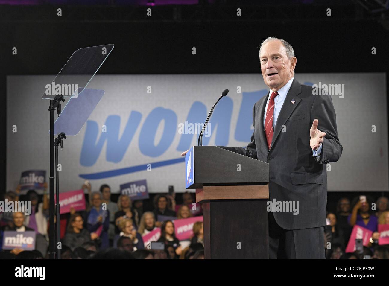 Presidential Candidate, Mike Bloomberg speaks during a “Women For Mike ...