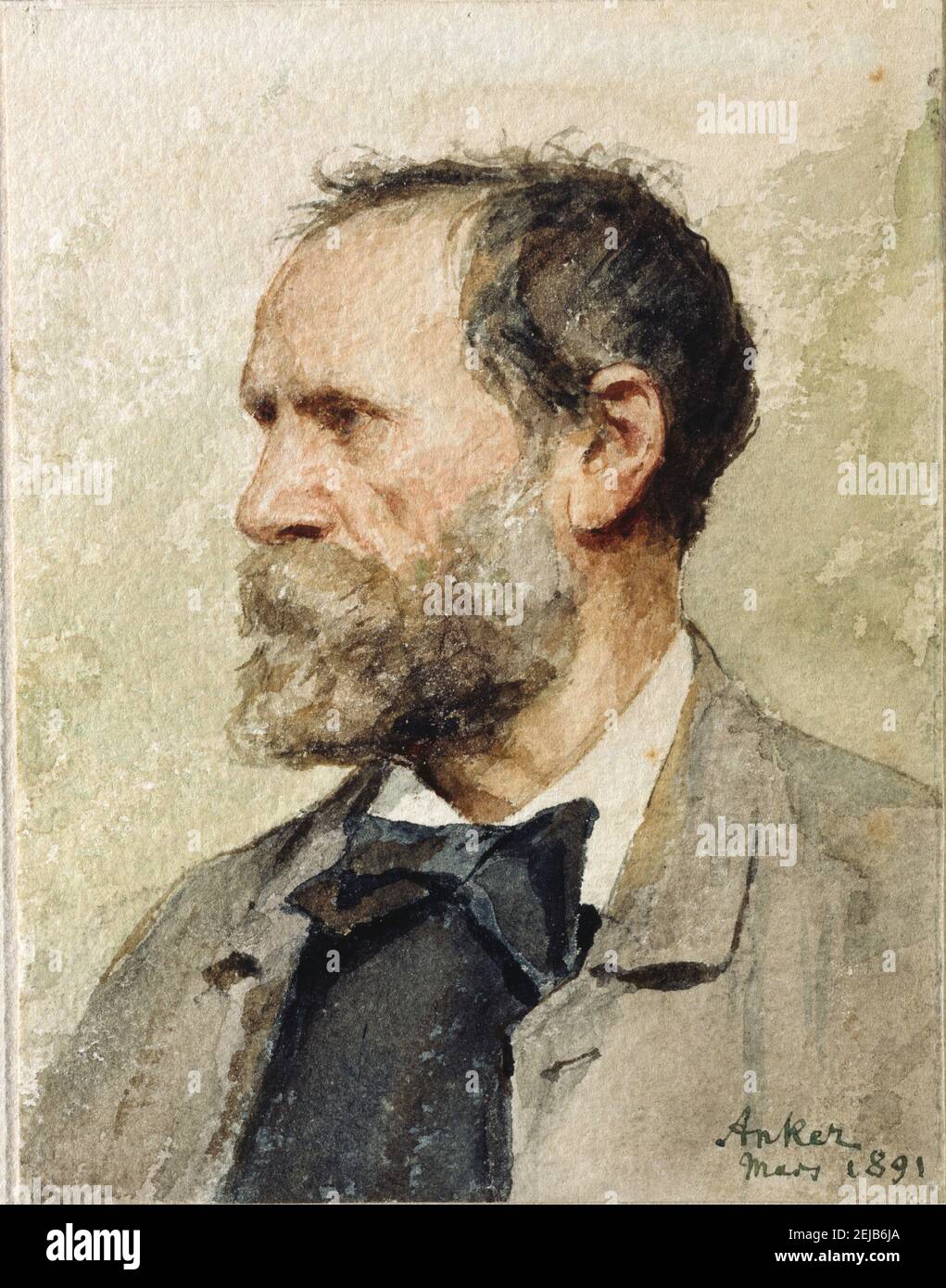 Self-Portrait. Museum: PRIVATE COLLECTION. Author: ALBERT ANKER Stock ...