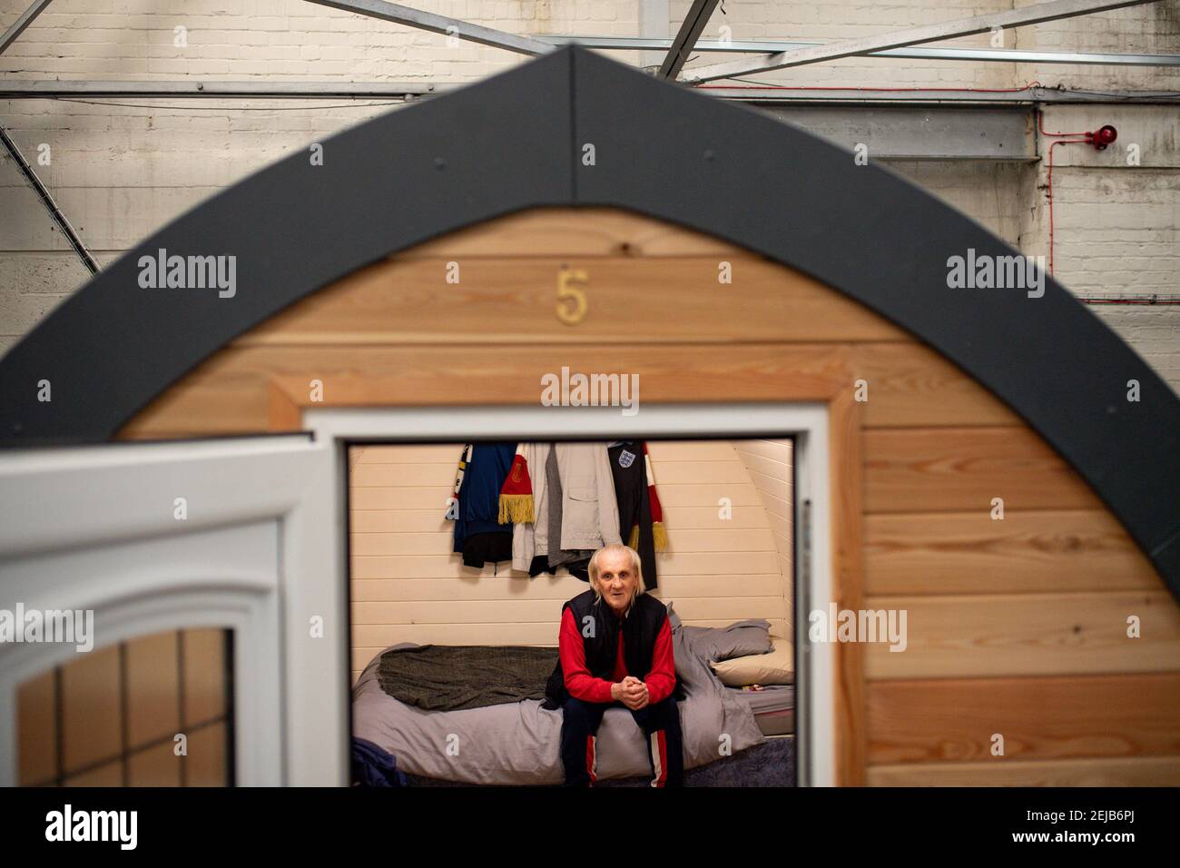 Tommy, a resident at the Lou Macari foundation in his pod. Former Stoke ...