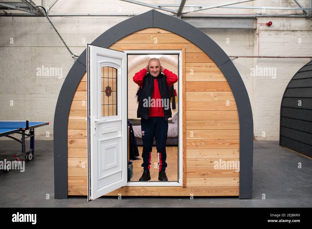 Tommy, a resident at the Lou Macari foundation in his pod. Former Stoke ...