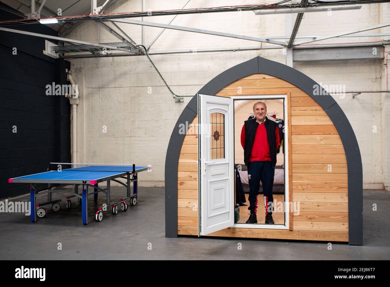 Tommy, a resident at the Lou Macari foundation in his pod. Former Stoke ...