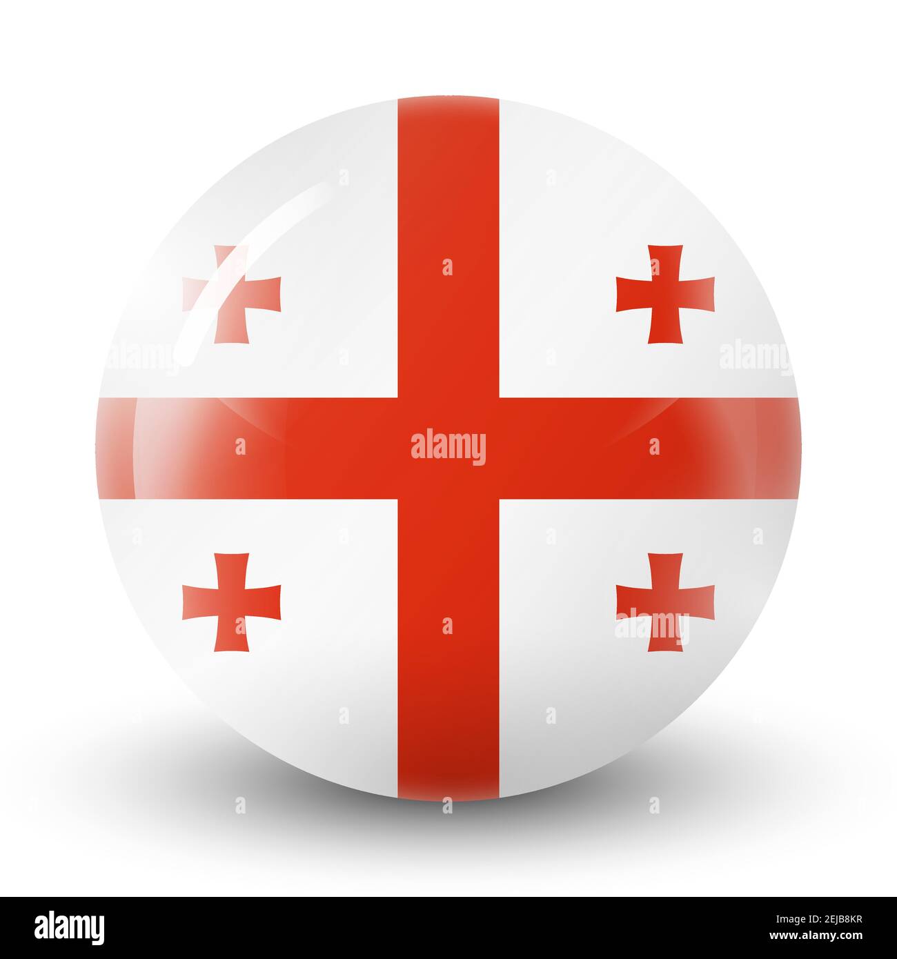 Glass light ball with flag of Georgia. Round sphere, template icon ...