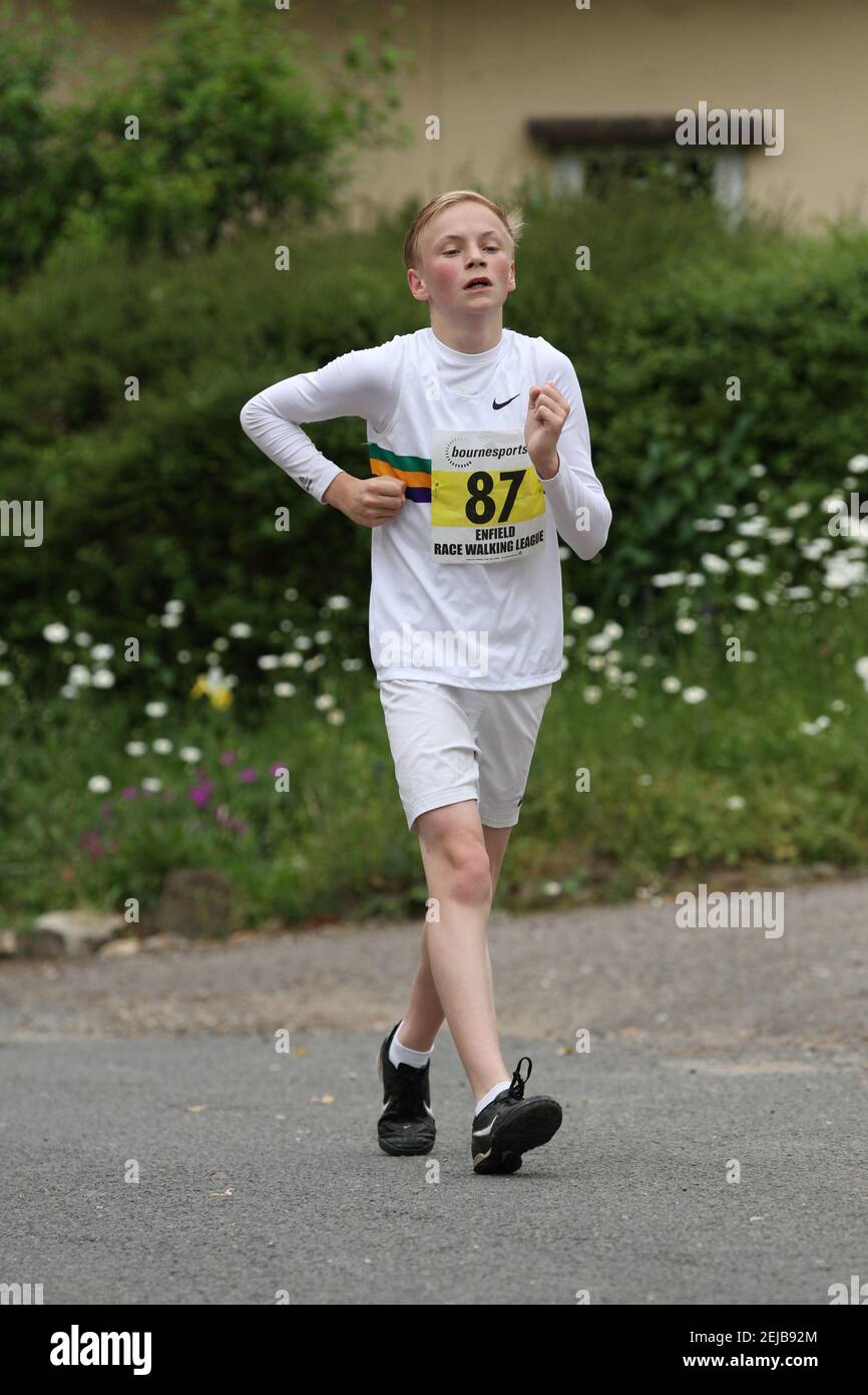 Callum Wilkinson aged 15 completing in his first ever Road Walk in the ...