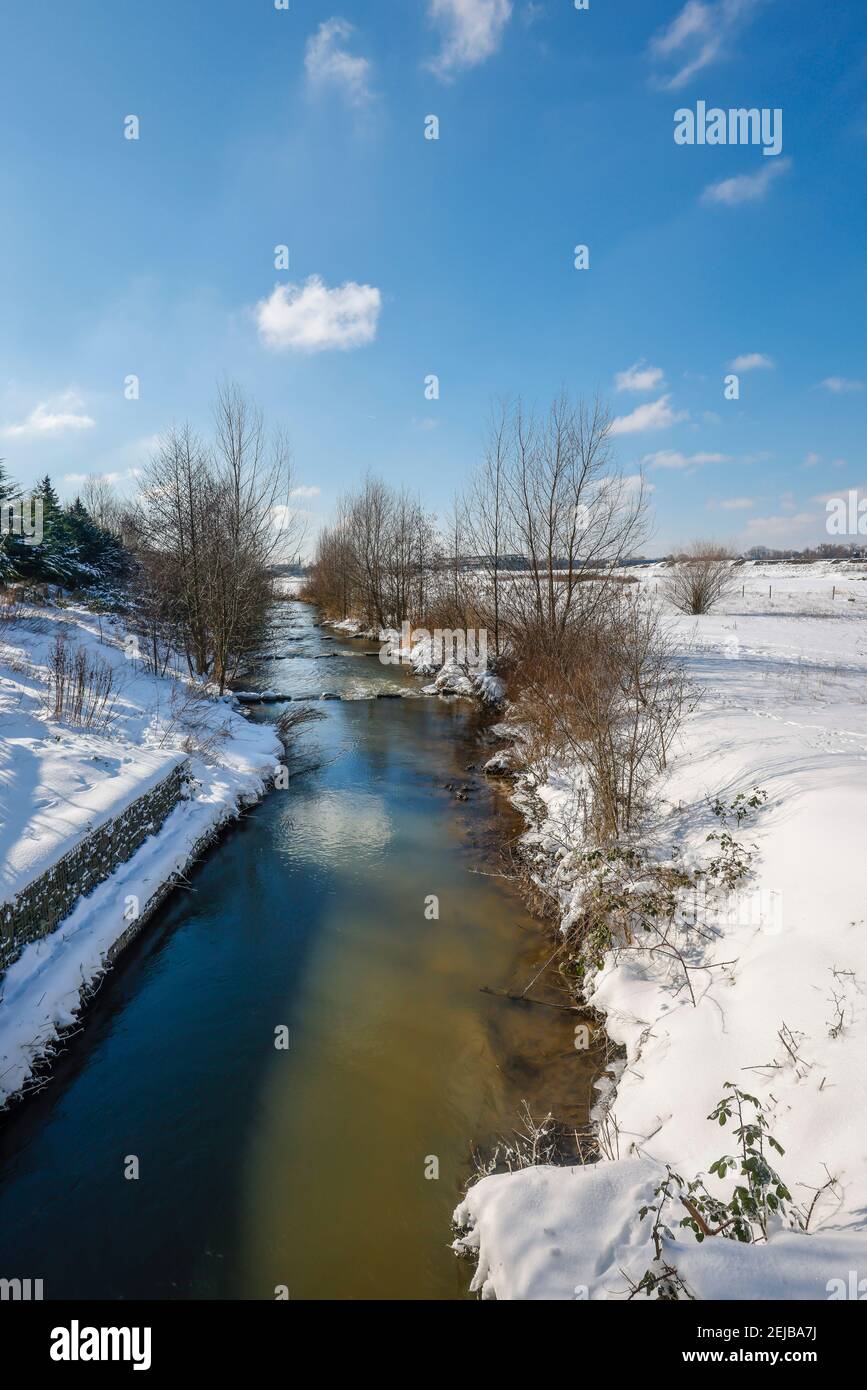Hamm, North Rhine-Westphalia, Germany - Sunny winter landscape in Ruhr ...