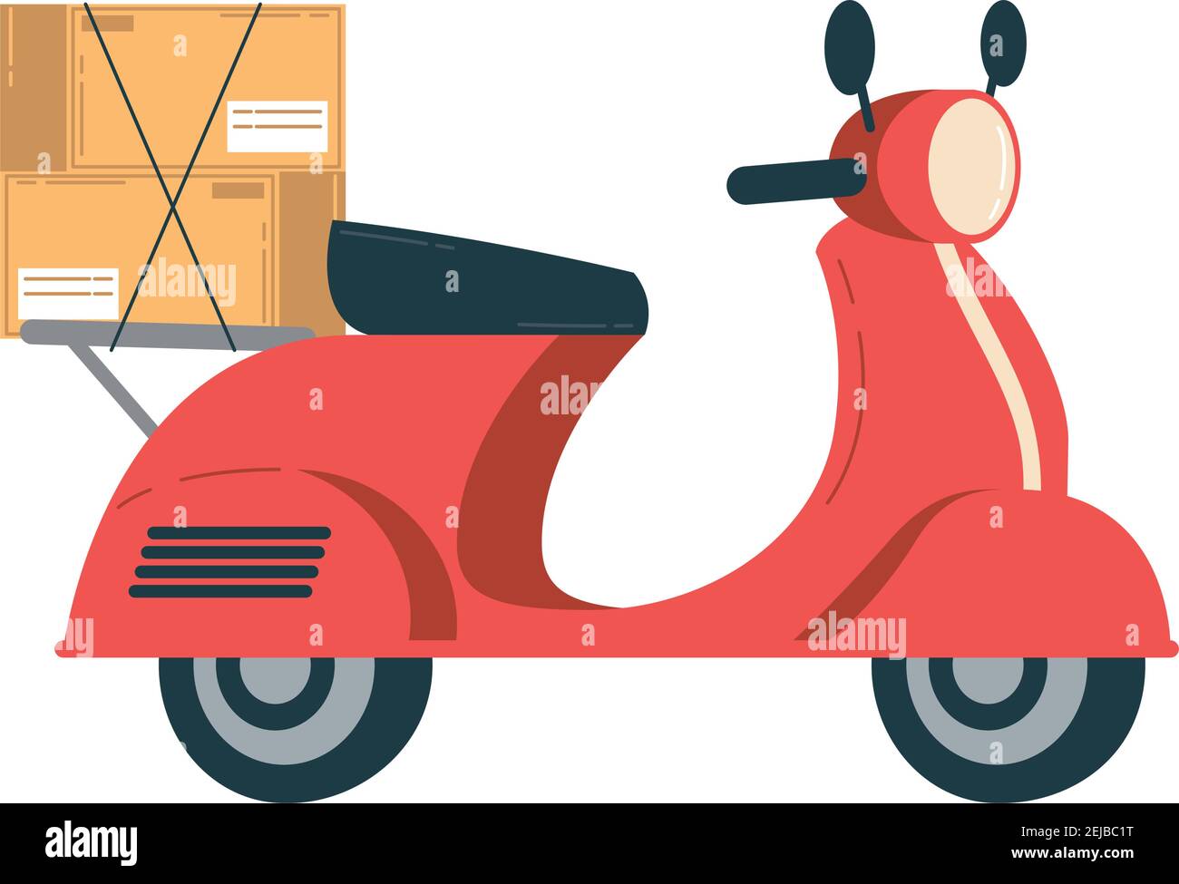 motorcycle with box delivery service vector illustration design Stock ...