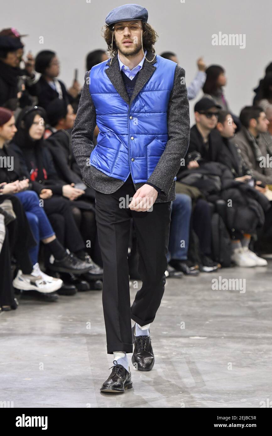 Model walks on the runway during the Junya Watanabe fashion show during ...