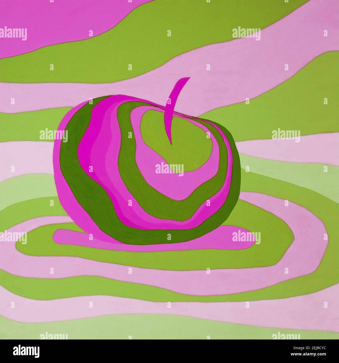 Apple fruit psychedelic illustration optical illusion Stock Photo - Alamy
