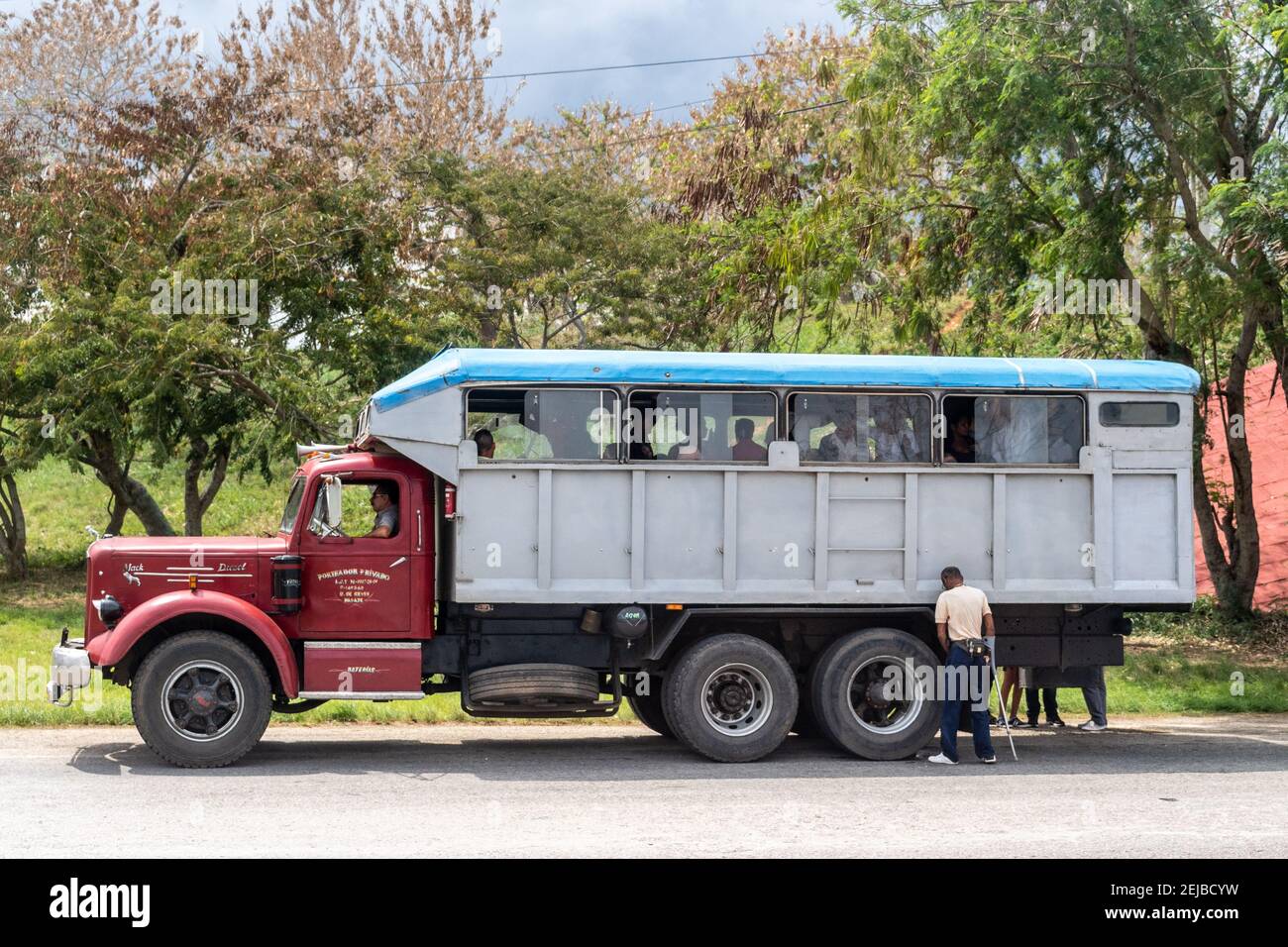 Cuba truck passenger transportation, the year 2017 Stock Photo - Alamy