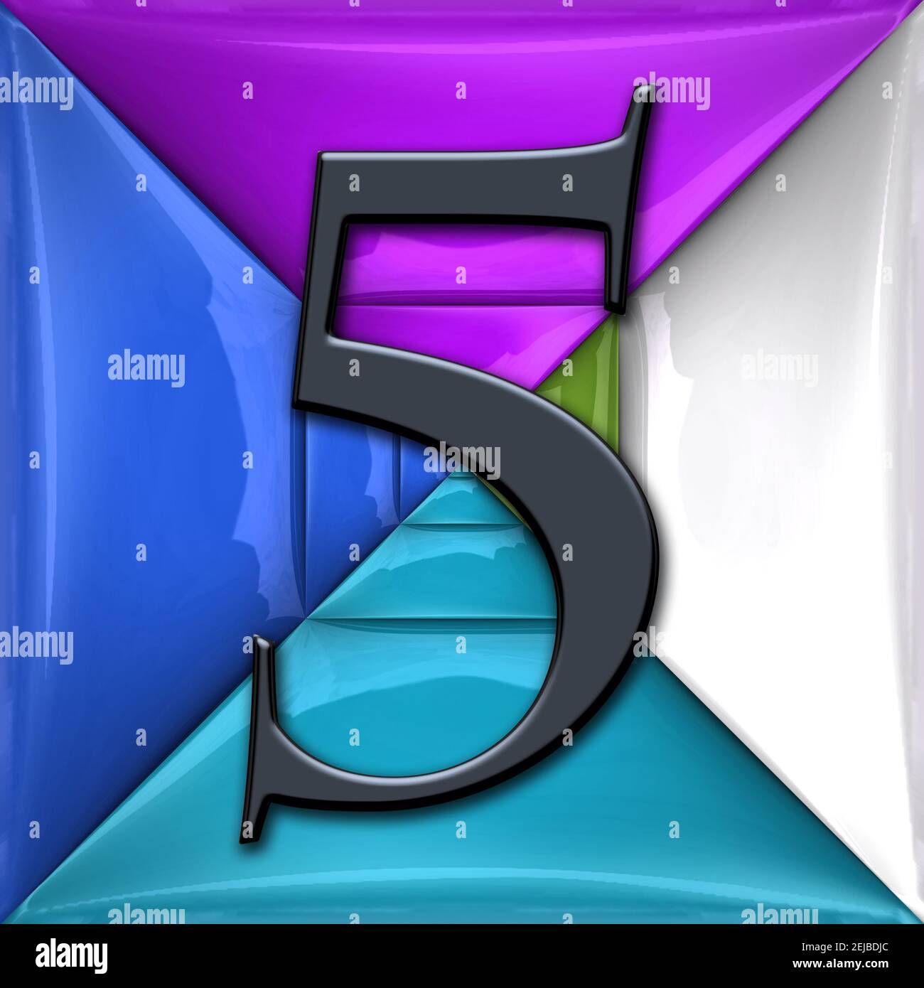 3D render of plastic number on glossy pattern tile Stock Photo - Alamy