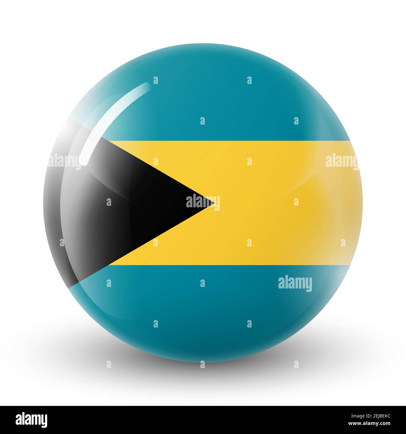 Glass light ball with flag of Bahamas. Round sphere, template icon ...