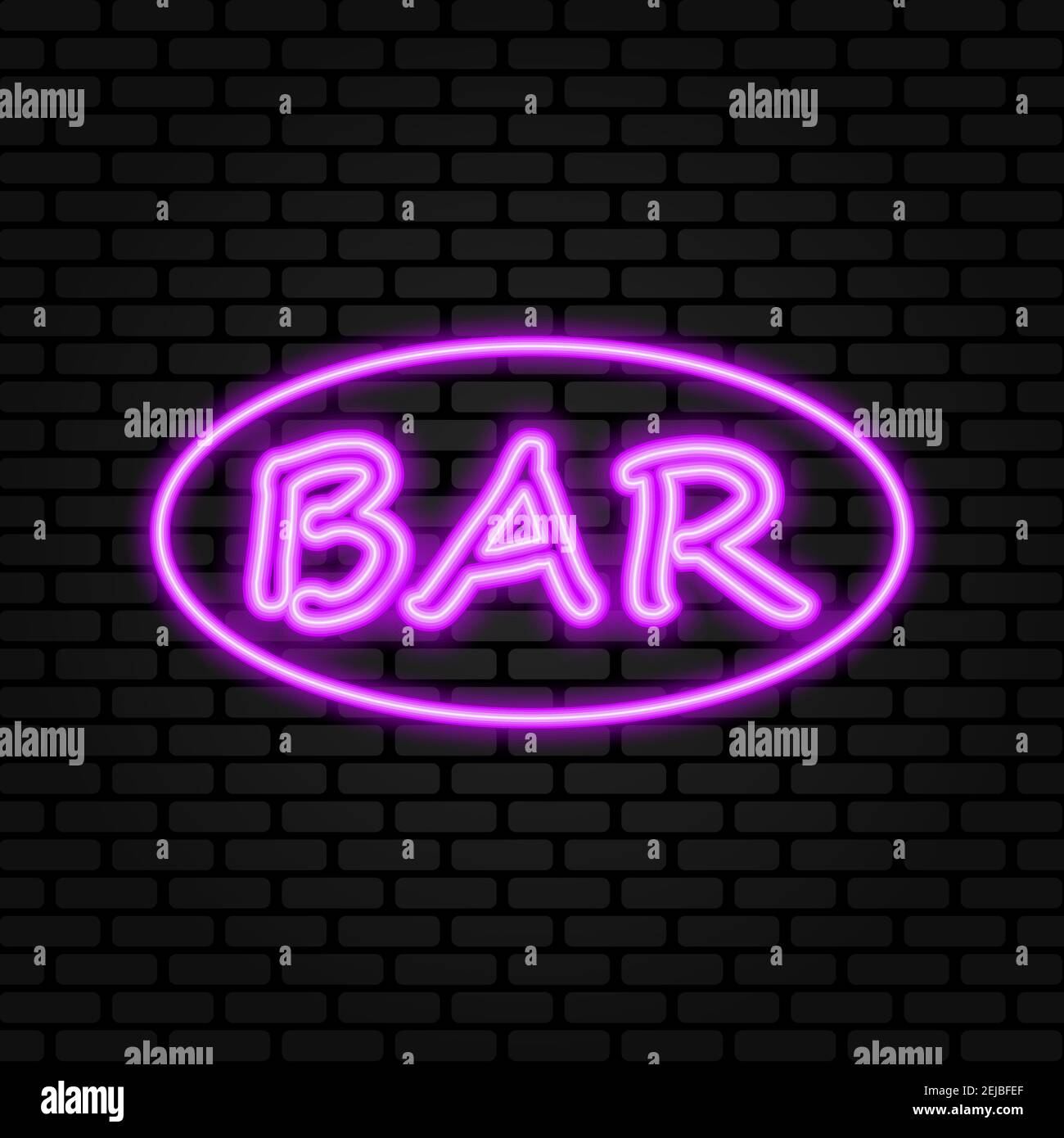 Retro neon sign with the word bar. Vintage electric symbol. Burning a ...