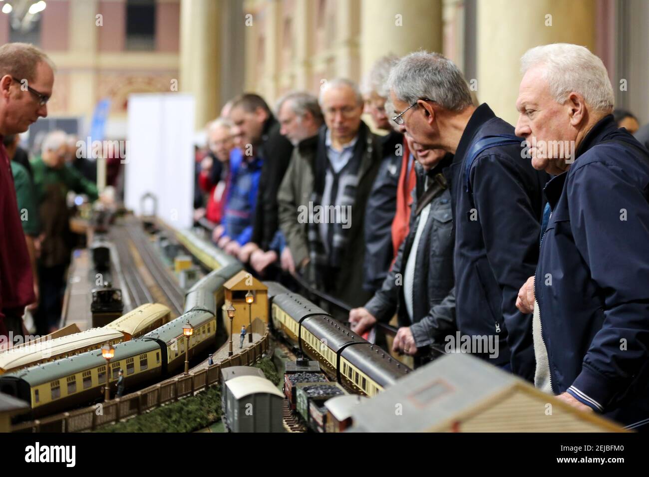 Miniature train models displayed during the exhibition at Alexandra ...