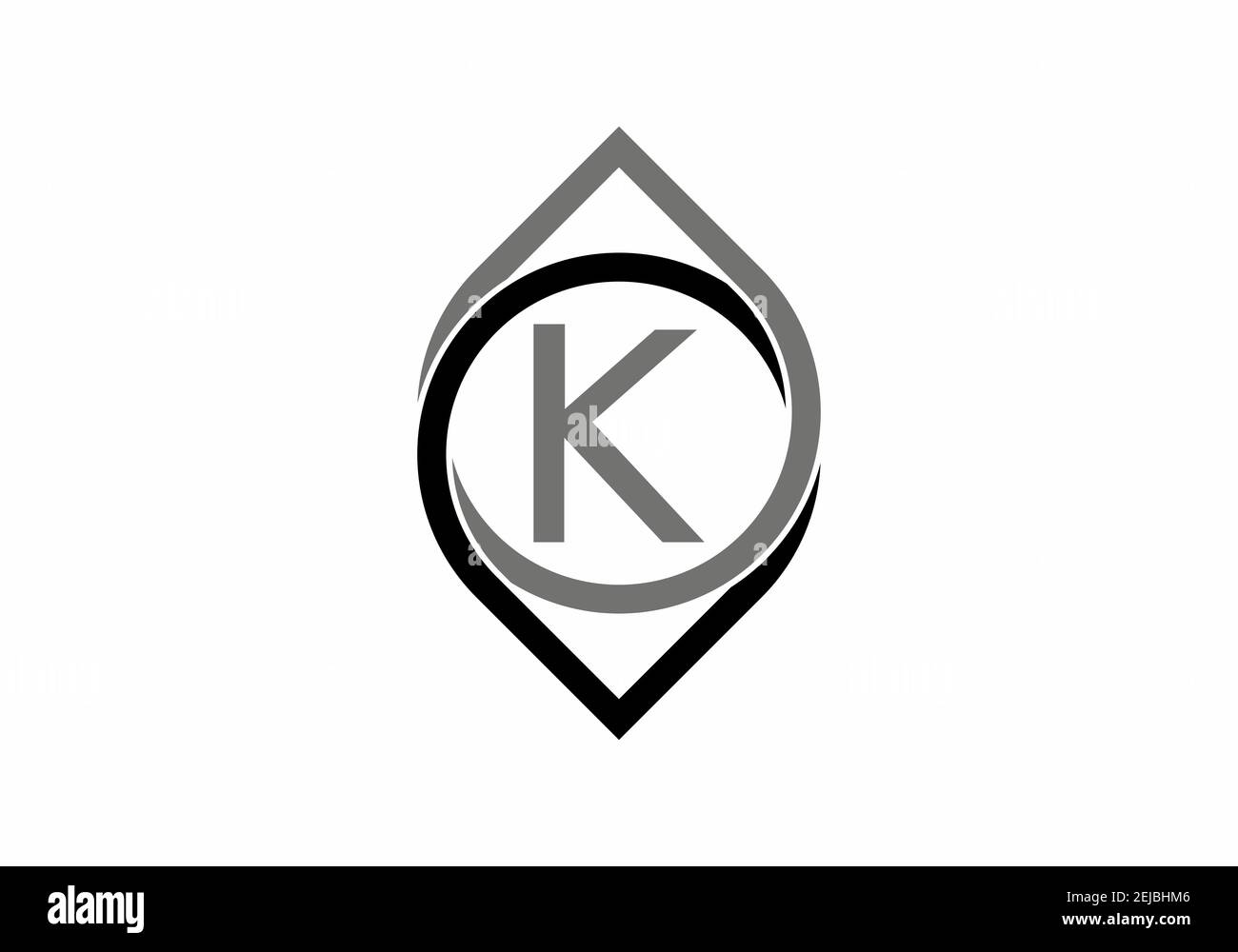 Black Grey of K initial letter in frame design Stock Vector Image & Art ...