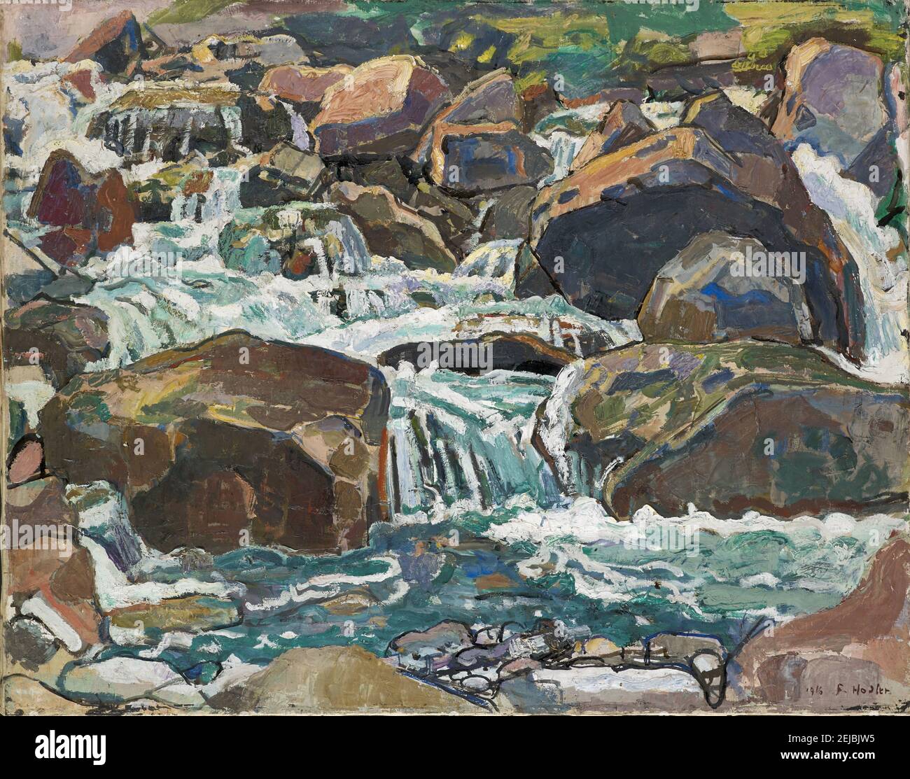 Ferdinand hodler mountain landscape painting hi-res stock photography ...