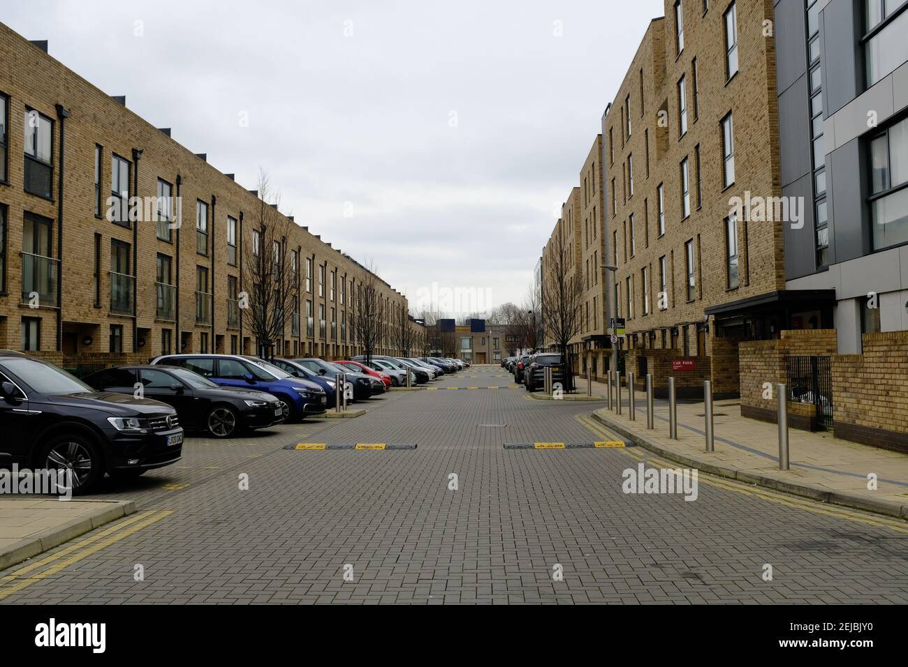 WALTHAMSTOW, LONDON - 22ND FEBRUARY 2021: Apartments at Parade Gardens ...