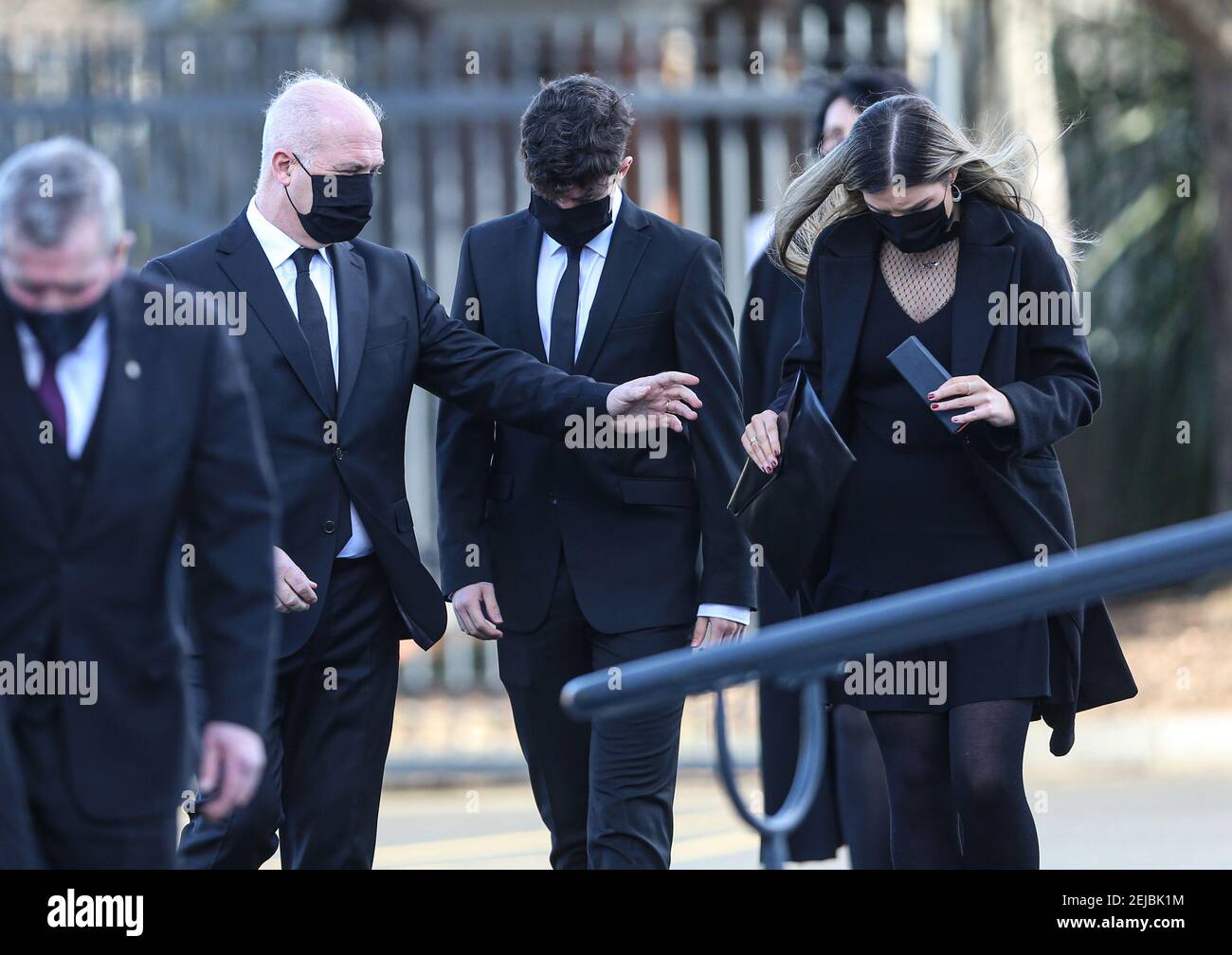 Ireland's chief medical officer Dr Tony Holohan (second left) walks ...