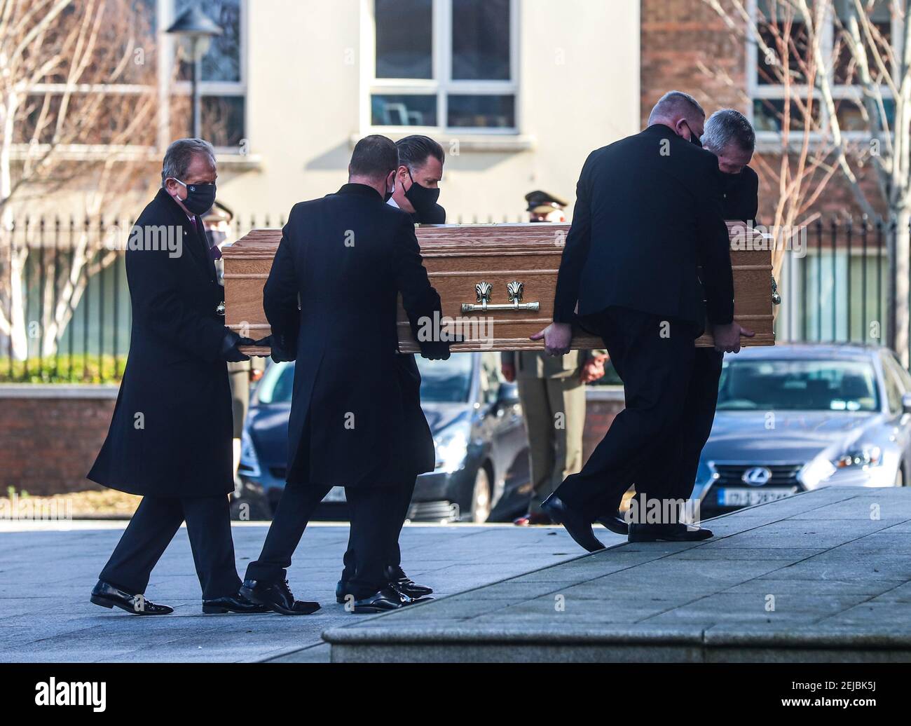 The coffin of Dr Emer Feely, the wife of Ireland's chief medical ...