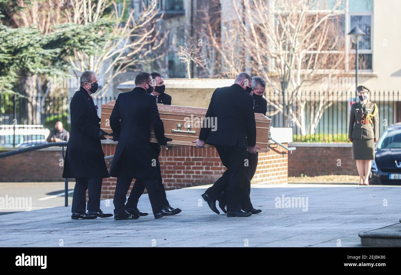 The coffin of Dr Emer Feely, the wife of Ireland's chief medical ...
