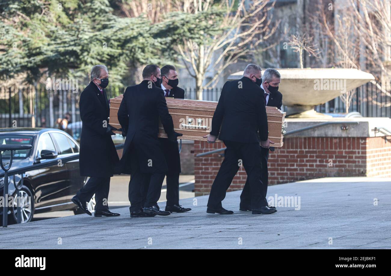 The coffin of Dr Emer Feely, the wife of Ireland's chief medical ...
