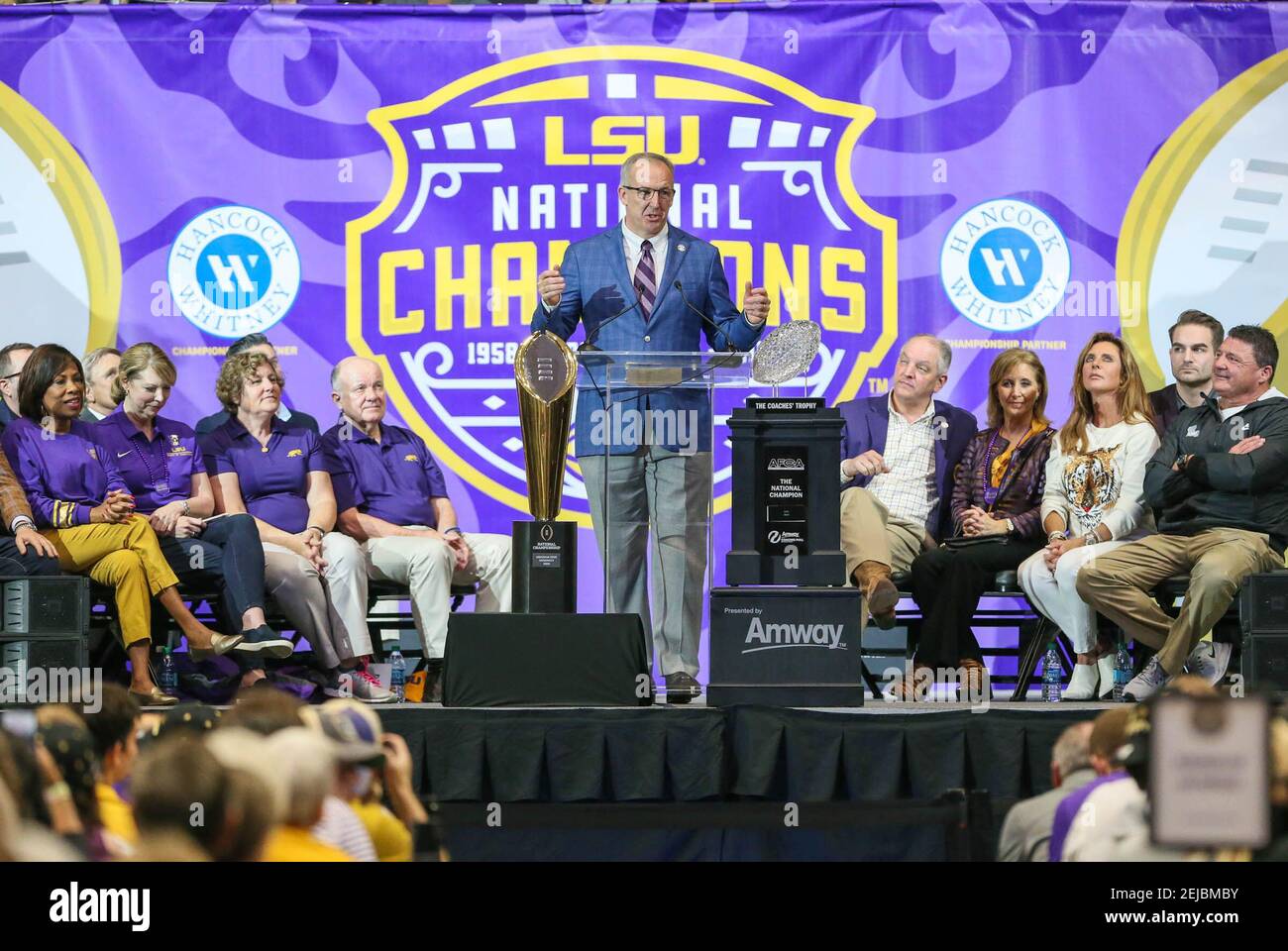 January 18, 2020: SEC Commissioner Greg Sankey speaks during LSU's ...