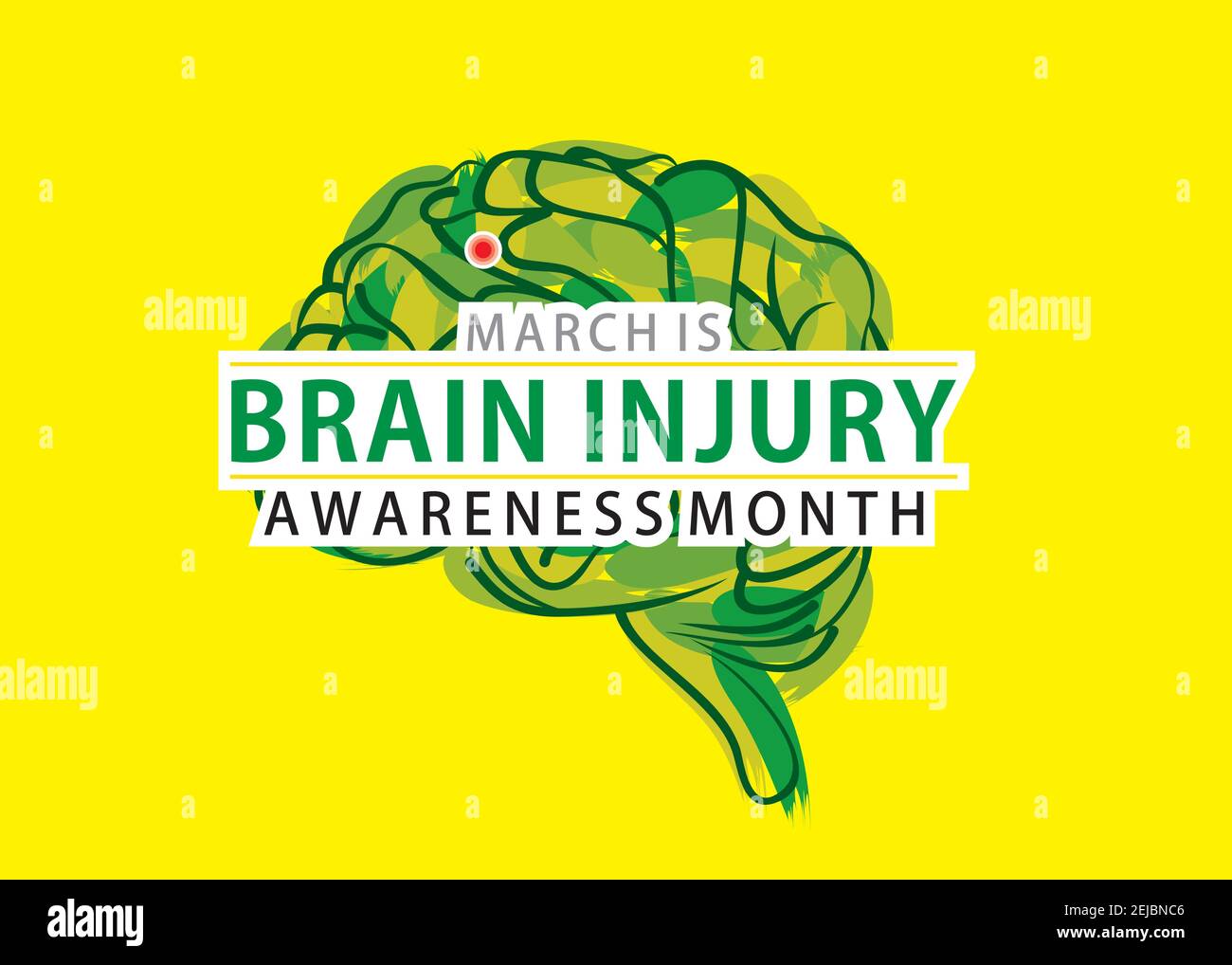 vector illustration of national brain injury awareness month design ...
