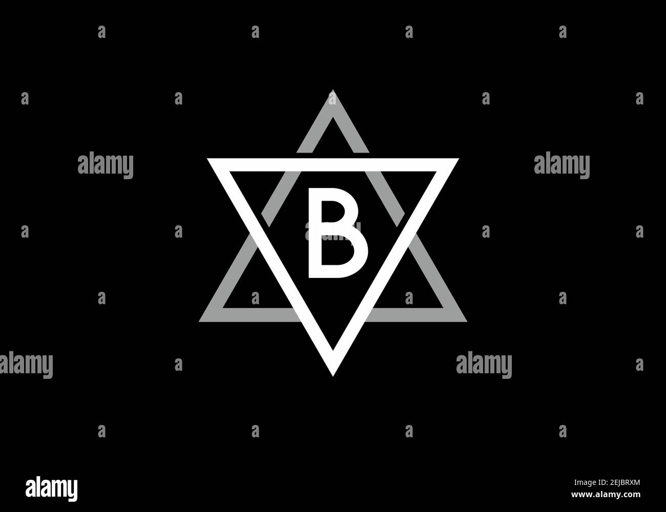 B initial letter in star frame design Stock Vector Image & Art - Alamy