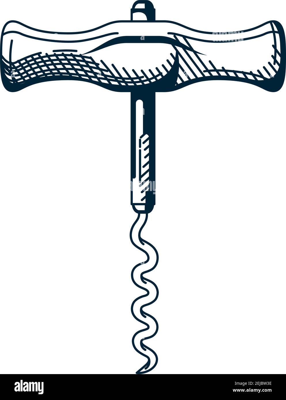 corckscrew tool hand draw style icon vector illustration design Stock ...