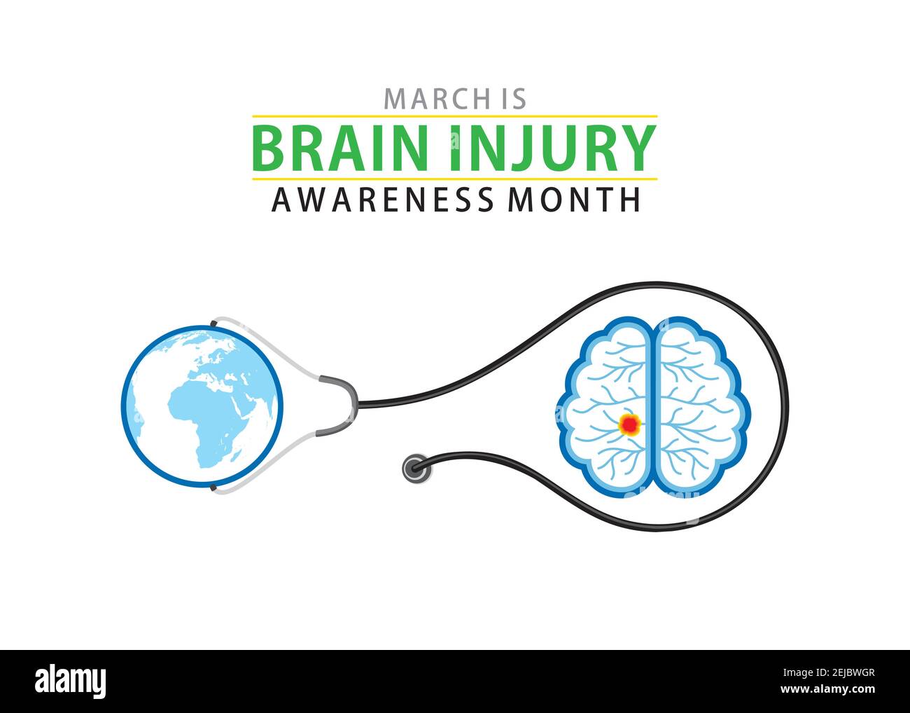 vector illustration of national brain injury awareness month design ...