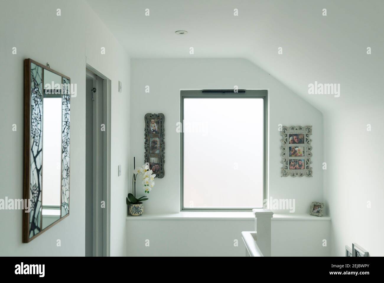 The inside of double glazing windows from a modern British home Stock ...
