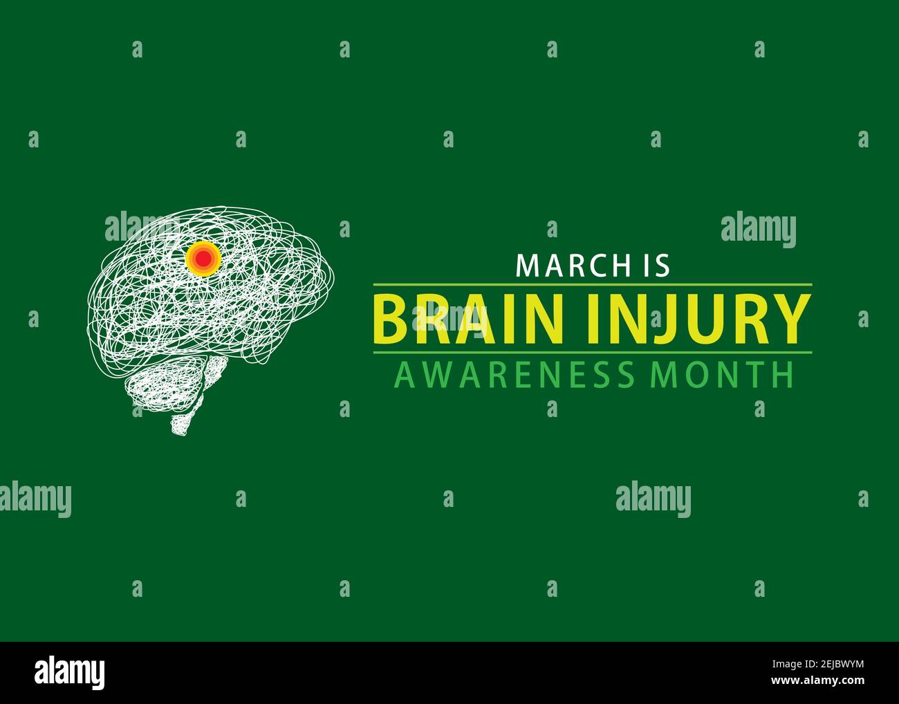 vector illustration of national brain injury awareness month design ...