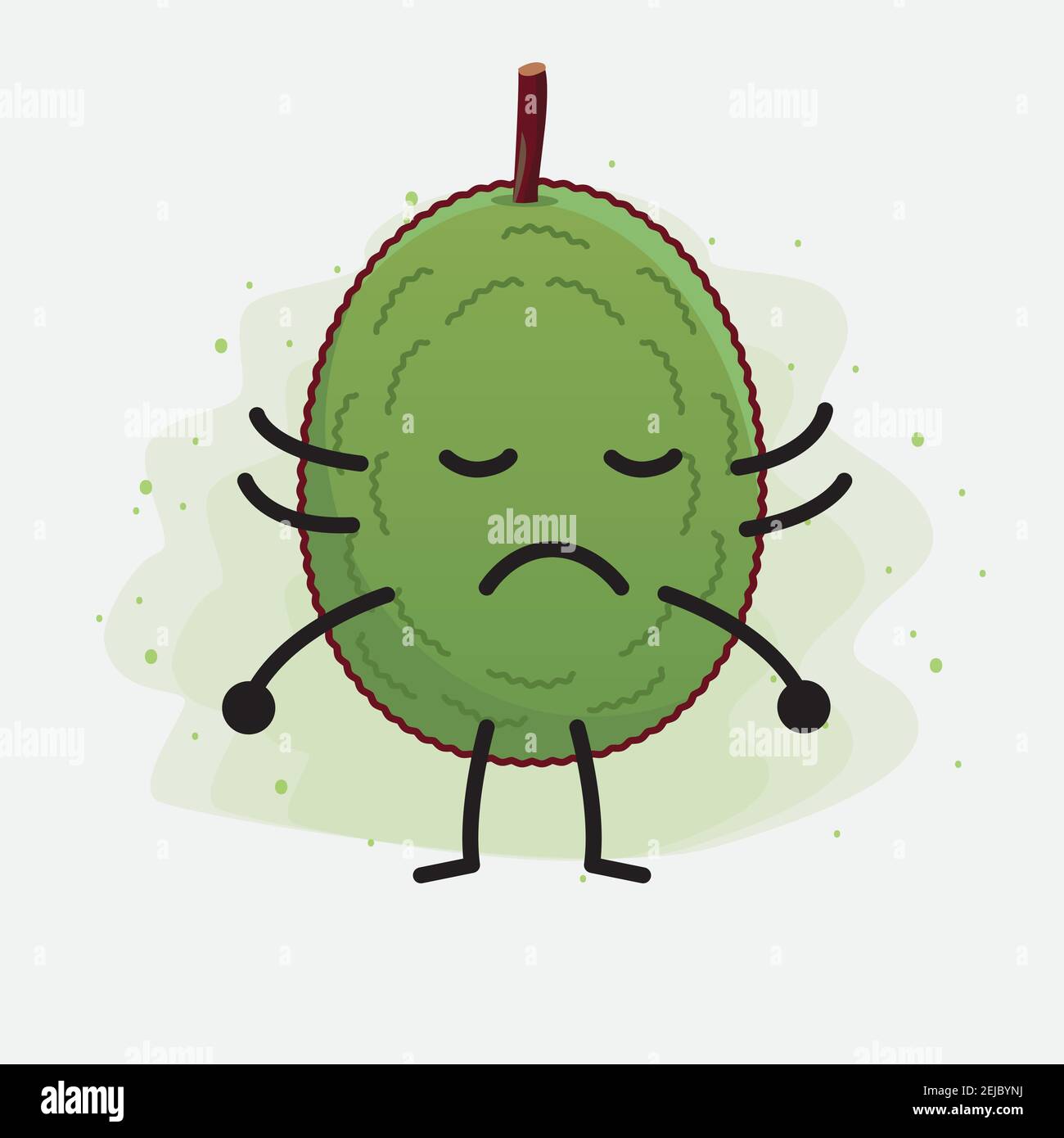 Vector Illustration of Jackfruit Character with cute face, simple hands ...