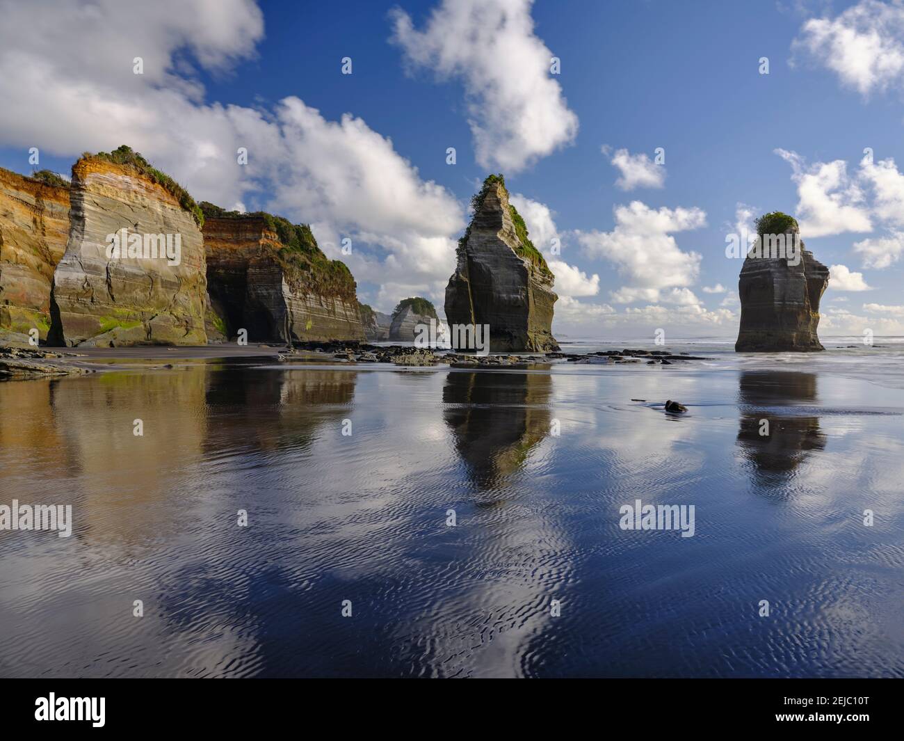 New Zealand, North Island, Three Sisters. The unique rock formations ...