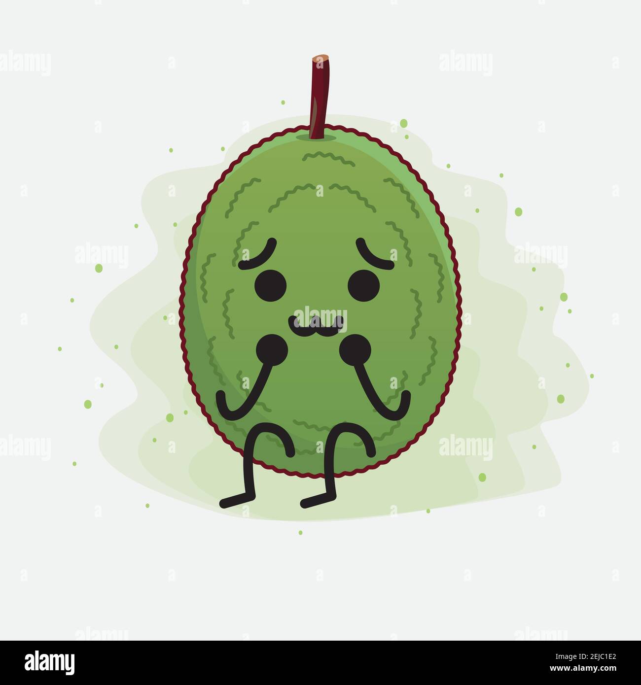 Vector Illustration of Jackfruit Character with cute face, simple hands ...