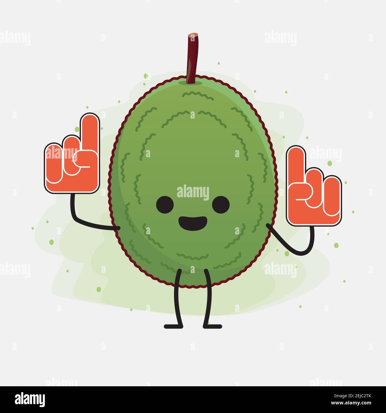 Vector Illustration of Jackfruit Character with cute face, simple hands ...